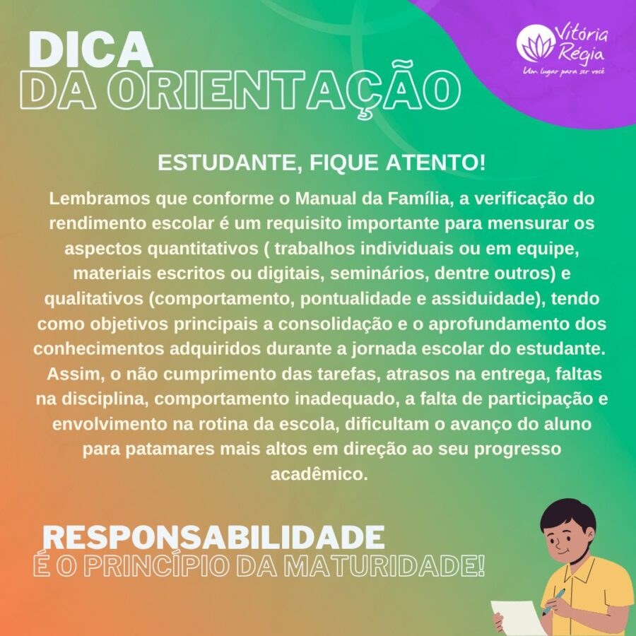 Dicas da Orientação Fique Atento Aluno - VR